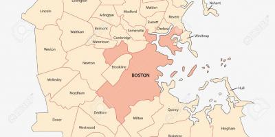 Boston mapa - Mapas de Boston (Estados unidos de América)
